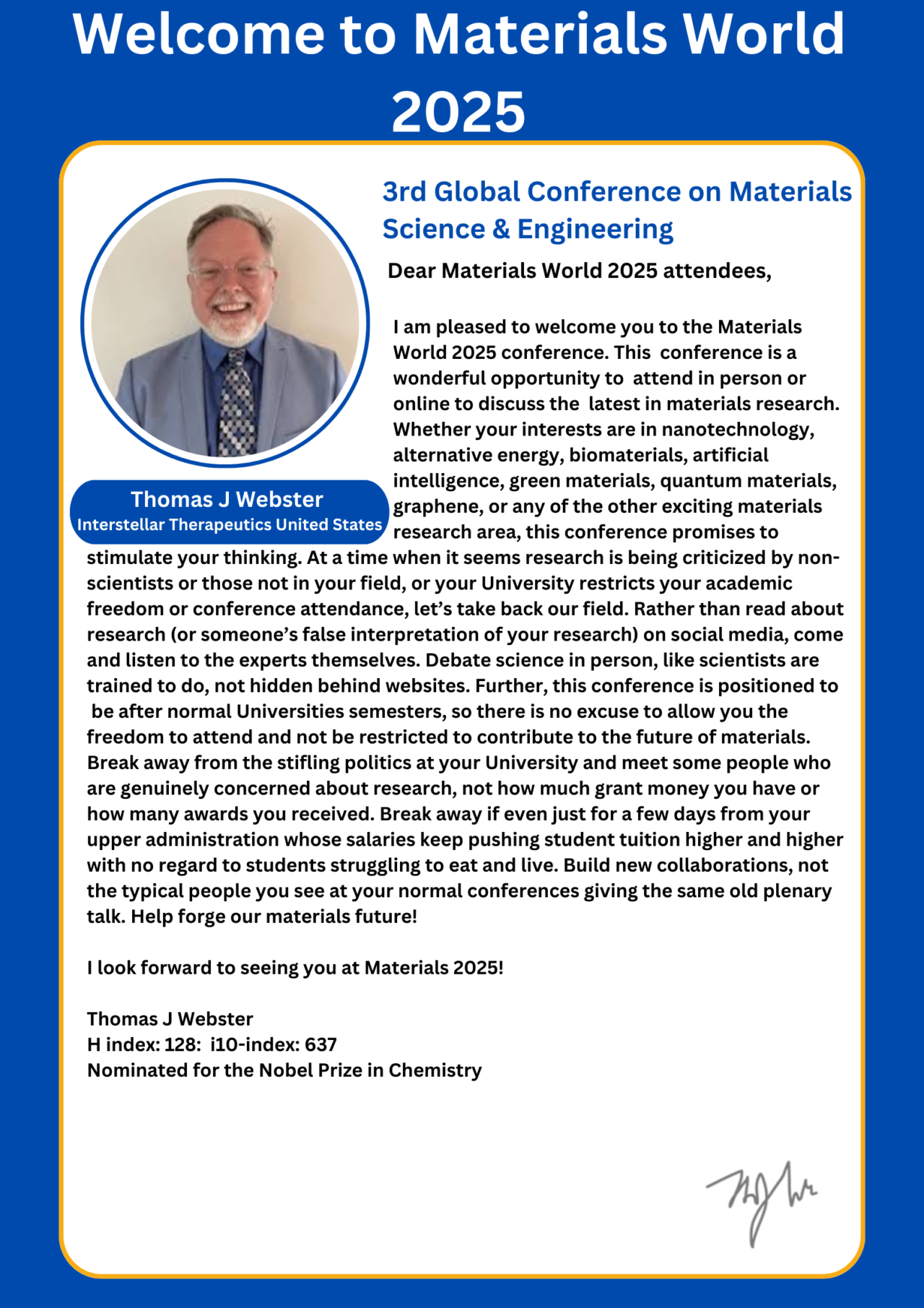 Materials Science Conferences | Materials World 2025 | Double Tree By ...